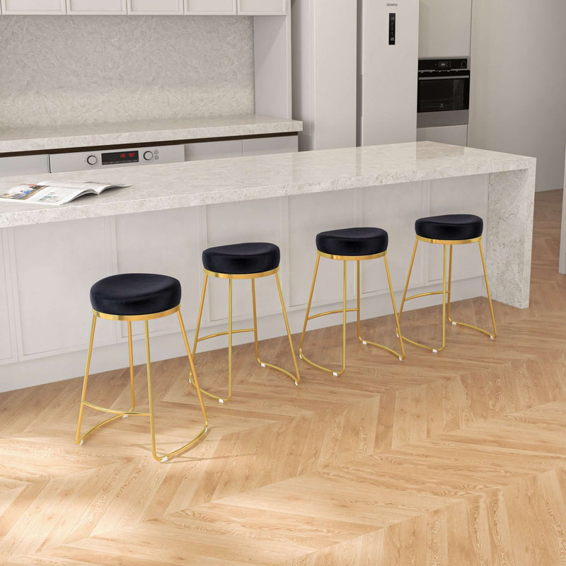 Jane 26" Mid-Century Modern Luxury Upholstered Stool Ivory Boucle – Calm Dwelling